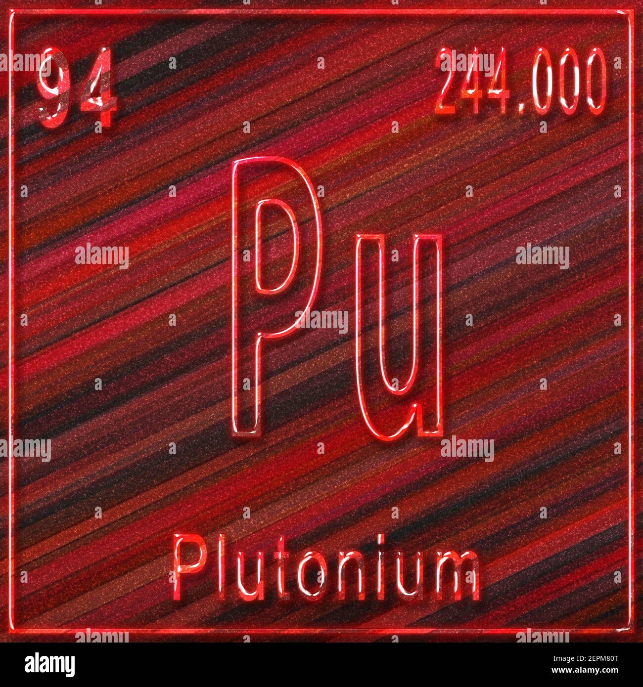 Plutonium chemical element, Sign with atomic number and atomic weight ...