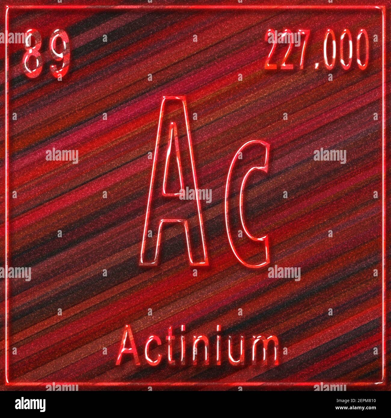 Actinium chemical element, Sign with atomic number and atomic weight ...