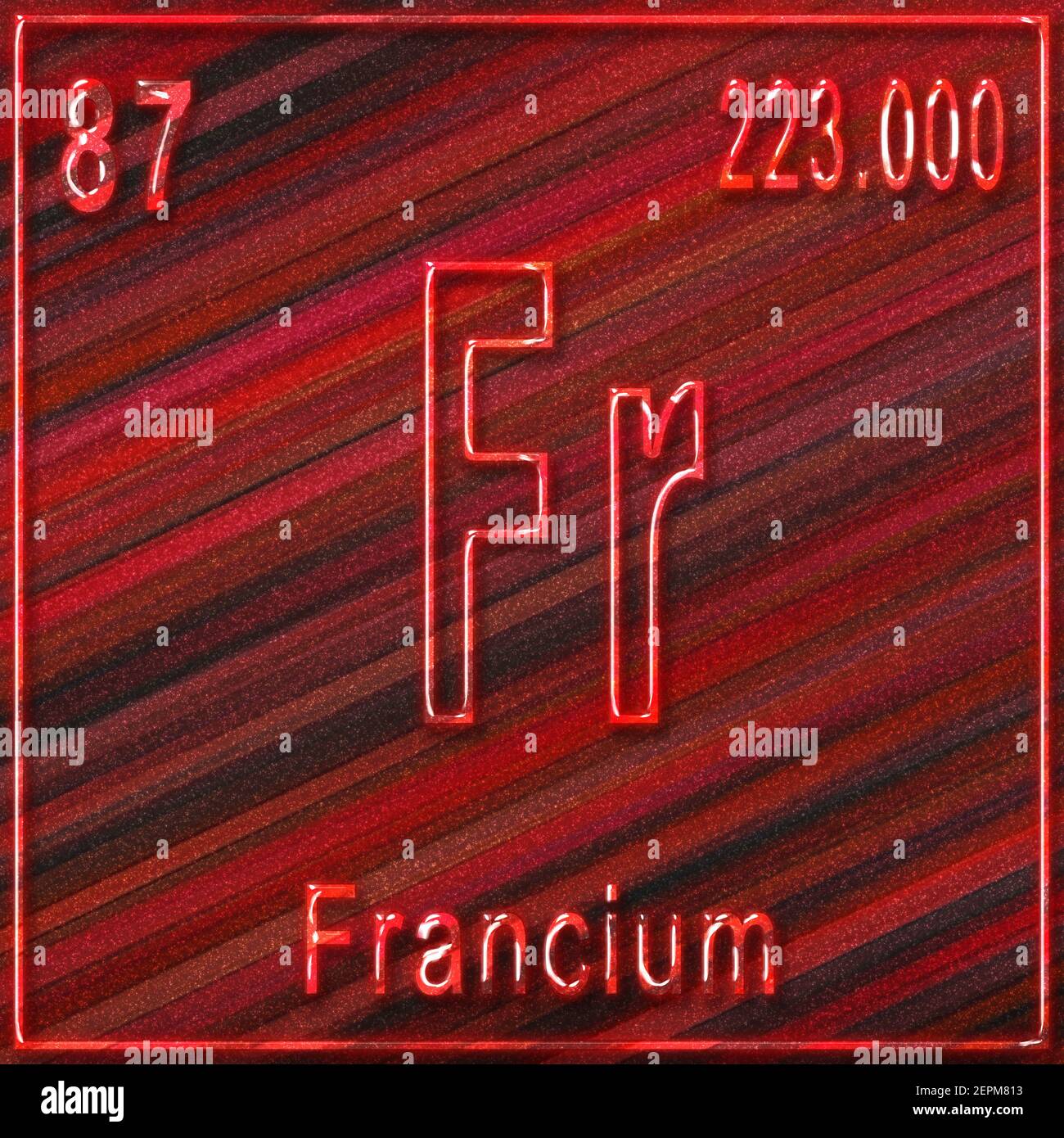 Francium chemical element, Sign with atomic number and atomic weight ...