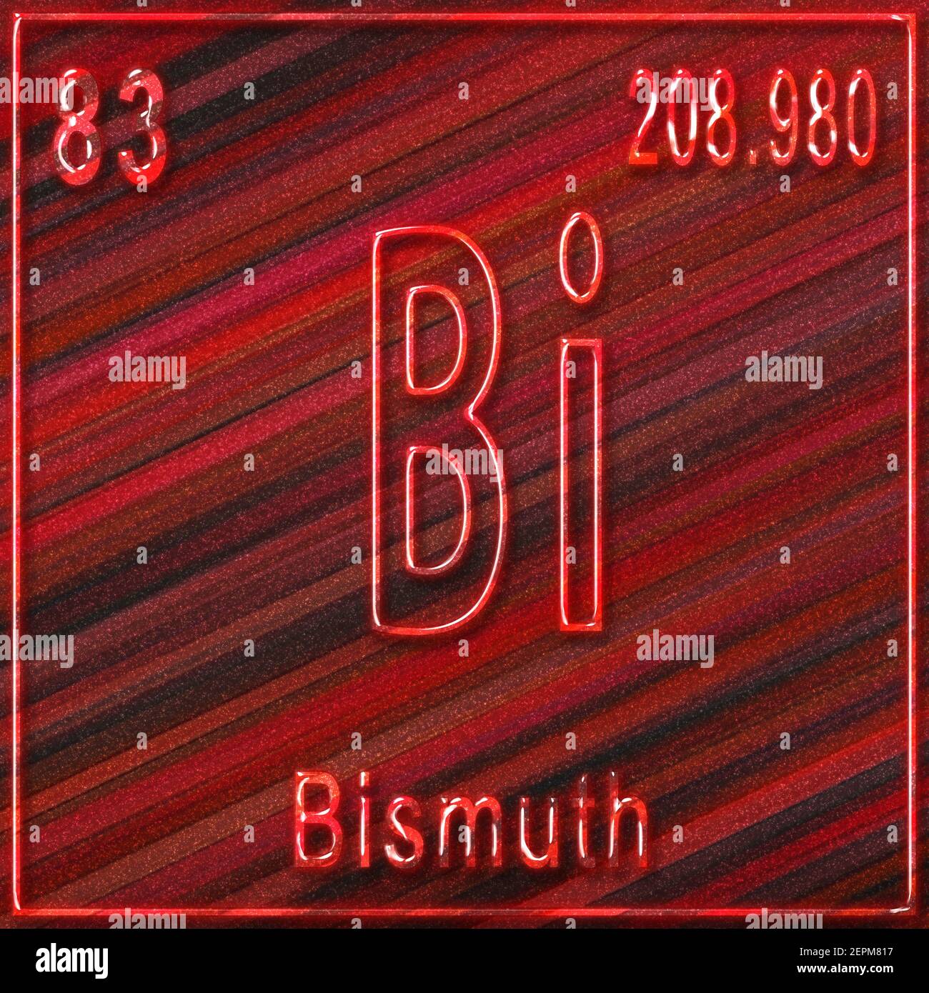 Bismuth chemical element, Sign with atomic number and atomic weight ...