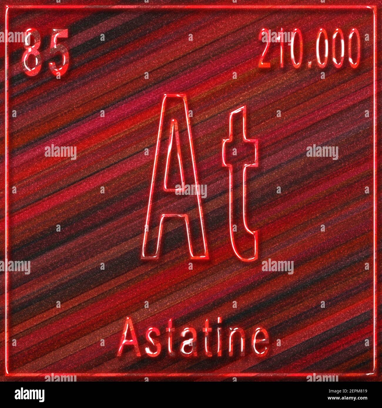 Astatine chemical element, Sign with atomic number and atomic weight ...
