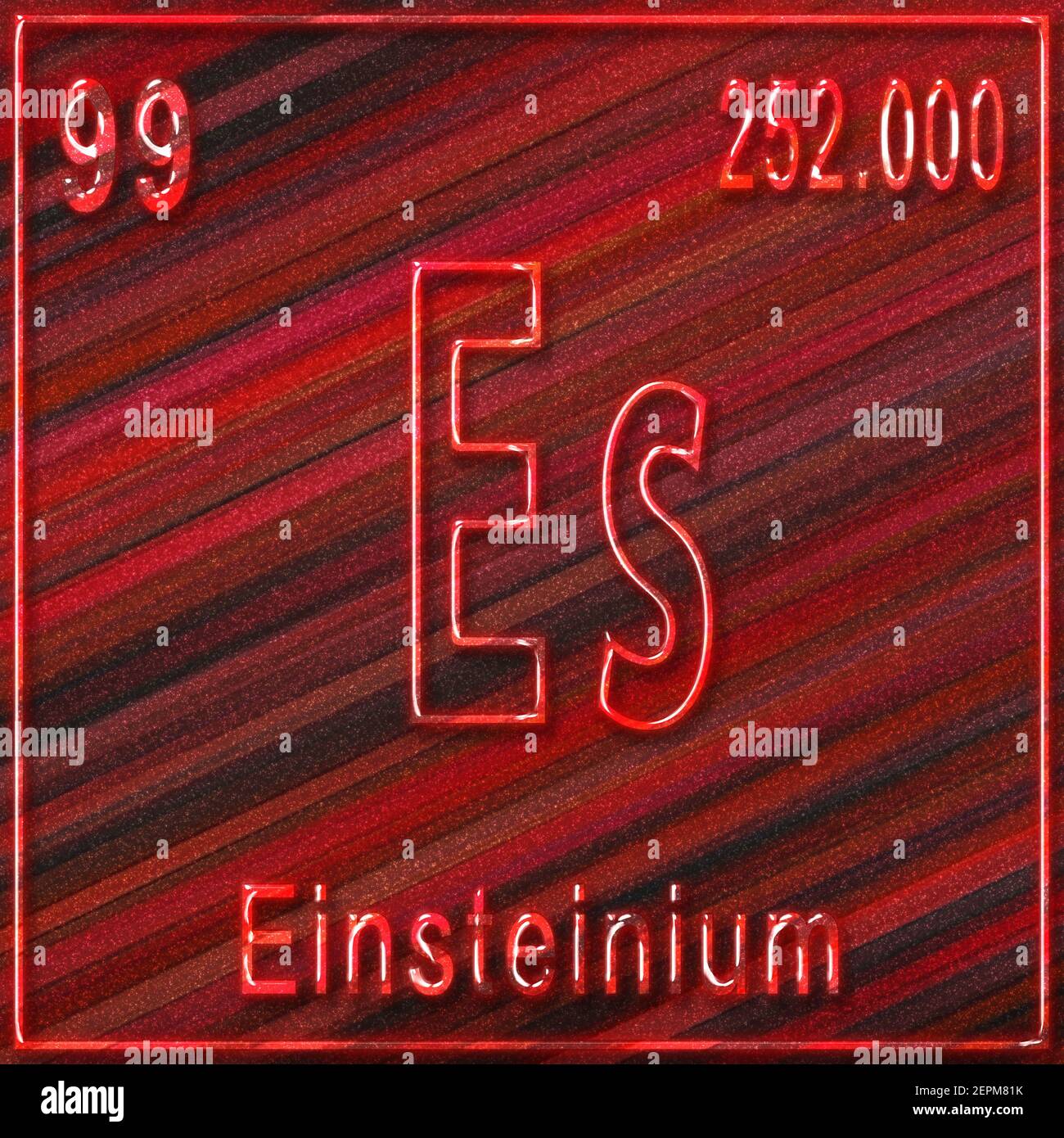 Einsteinium chemical element, Sign with atomic number and atomic weight ...