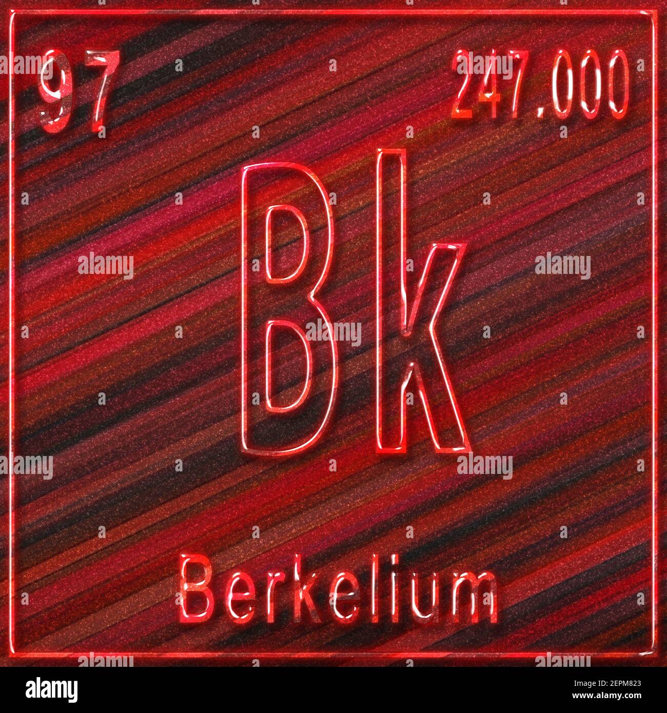 Berkelium chemical element, Sign with atomic number and atomic weight ...
