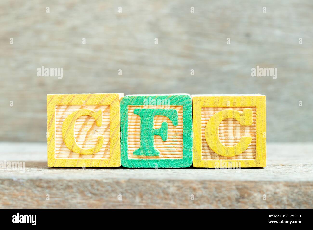 Color alphabet letter block in word CFC (abbreviation of ...