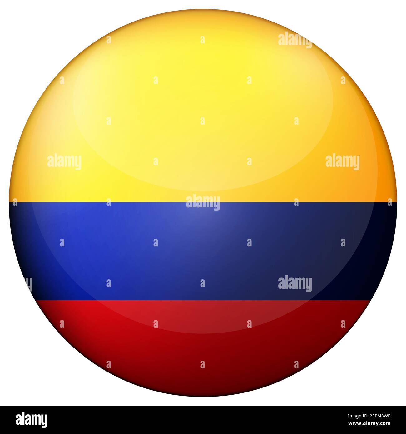 Glass light ball with flag of Colombia. Round sphere, template icon ...