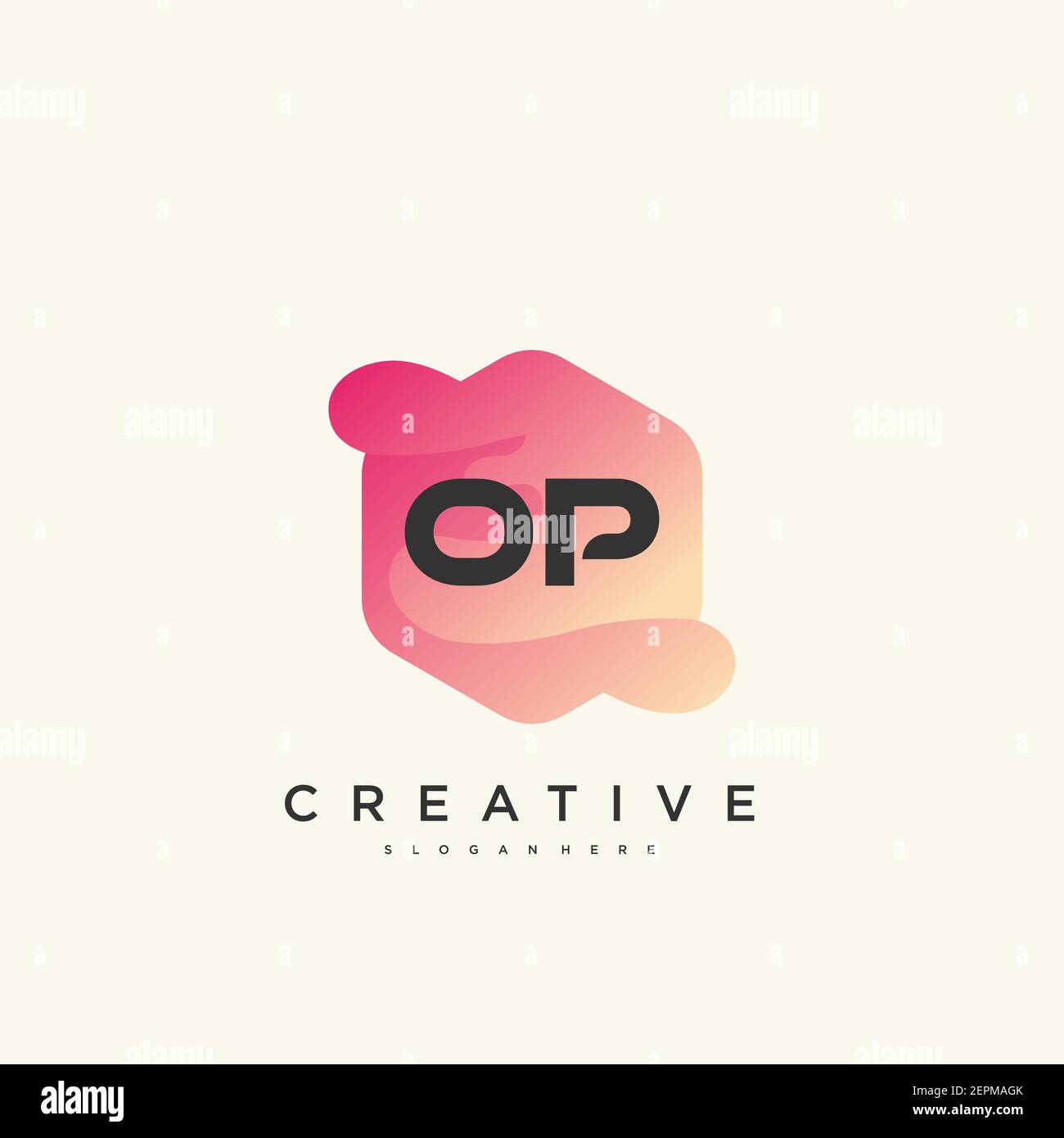 OP Initial Letter Colorful logo icon design template elements Vector ...
