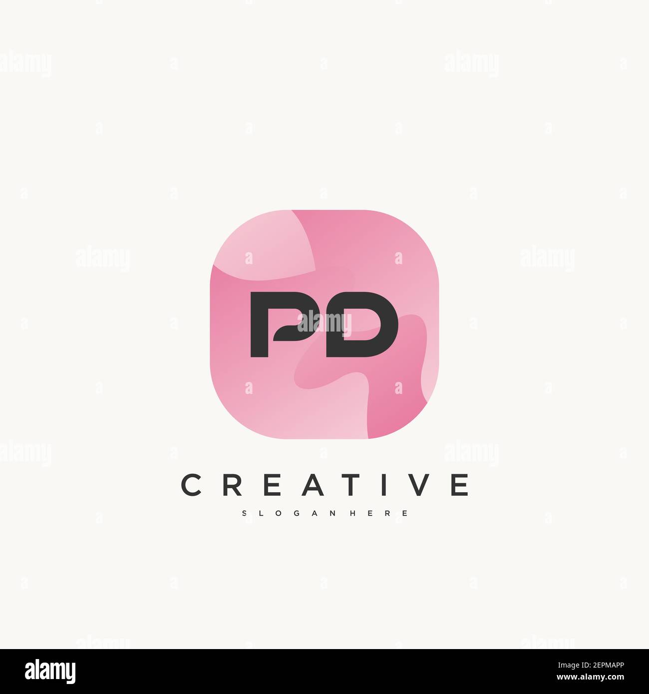 PD Initial Letter Colorful logo icon design template elements Vector ...