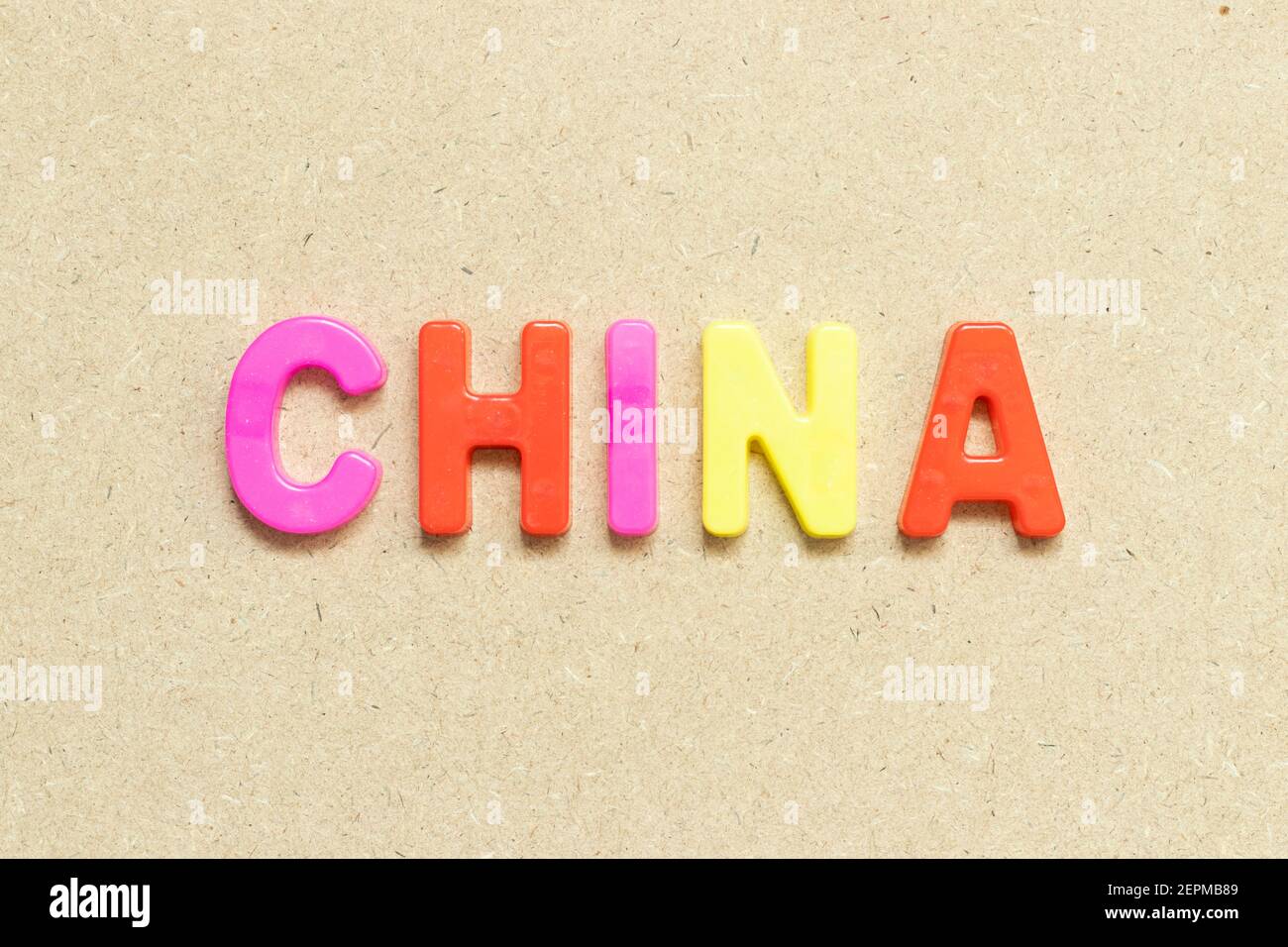 Color alphabet letter with word china on wood background Stock Photo ...