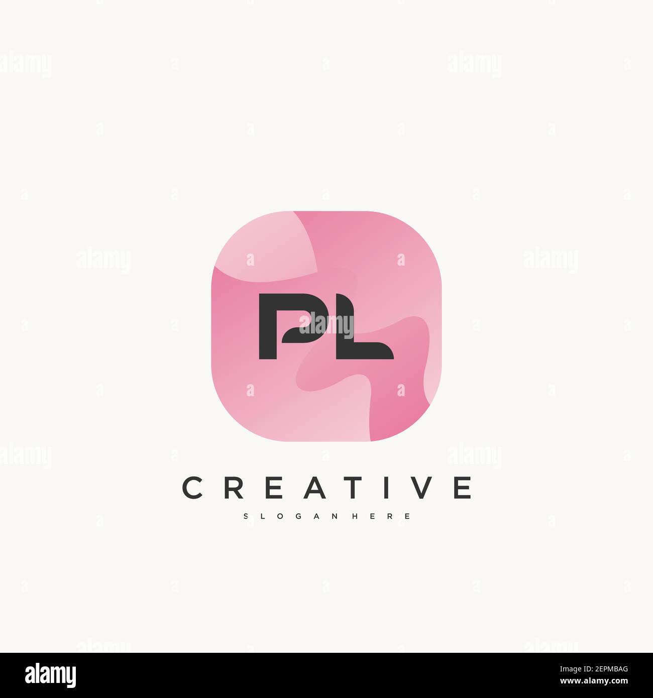 PL Initial Letter Colorful logo icon design template elements Vector ...