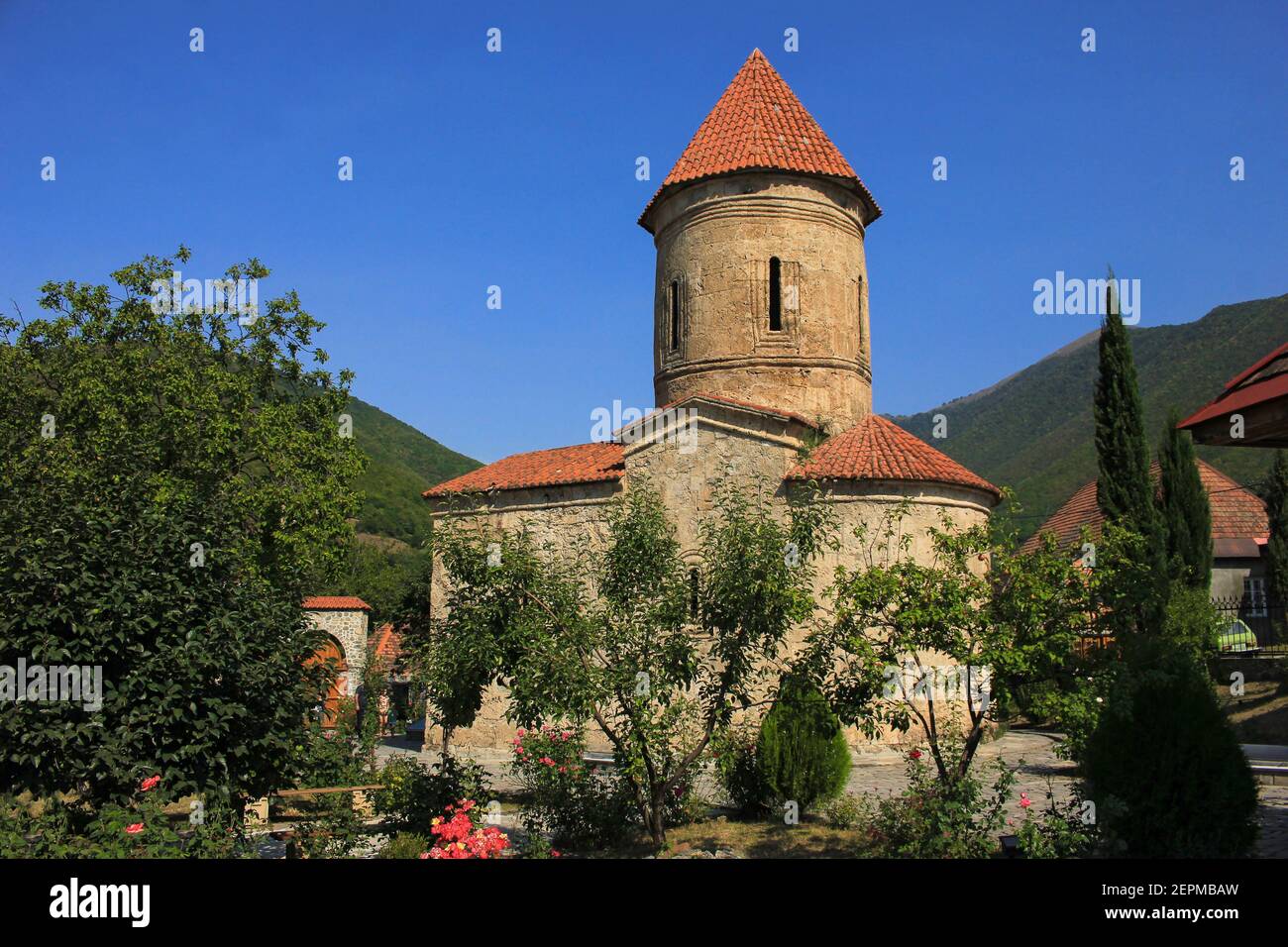 The village of Kish. Sheki. Azerbaijan. 08.25.2019 year. Albanian ...