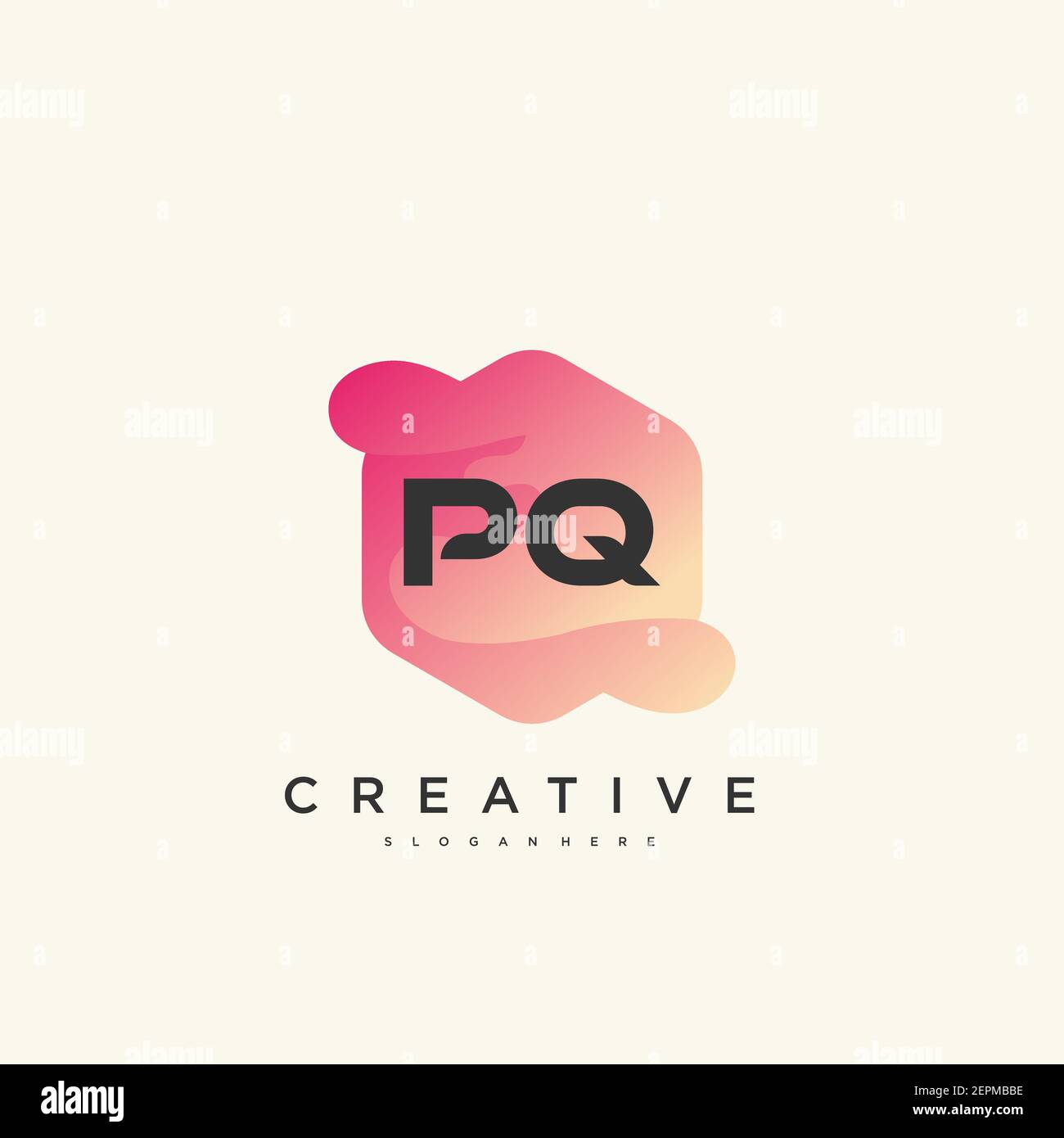 PQ Initial Letter Colorful logo icon design template elements Vector ...