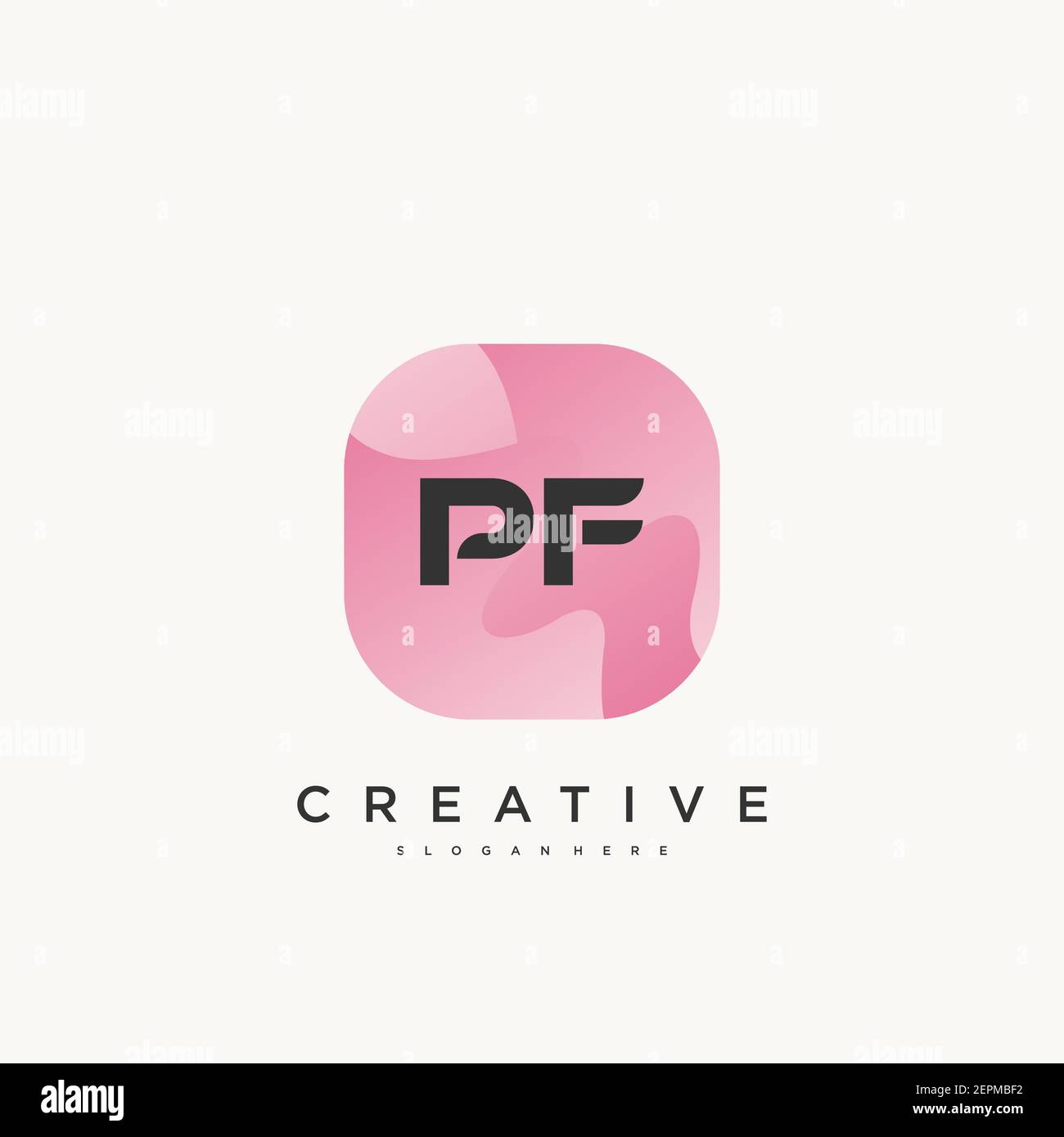 PF Initial Letter Colorful logo icon design template elements Vector ...