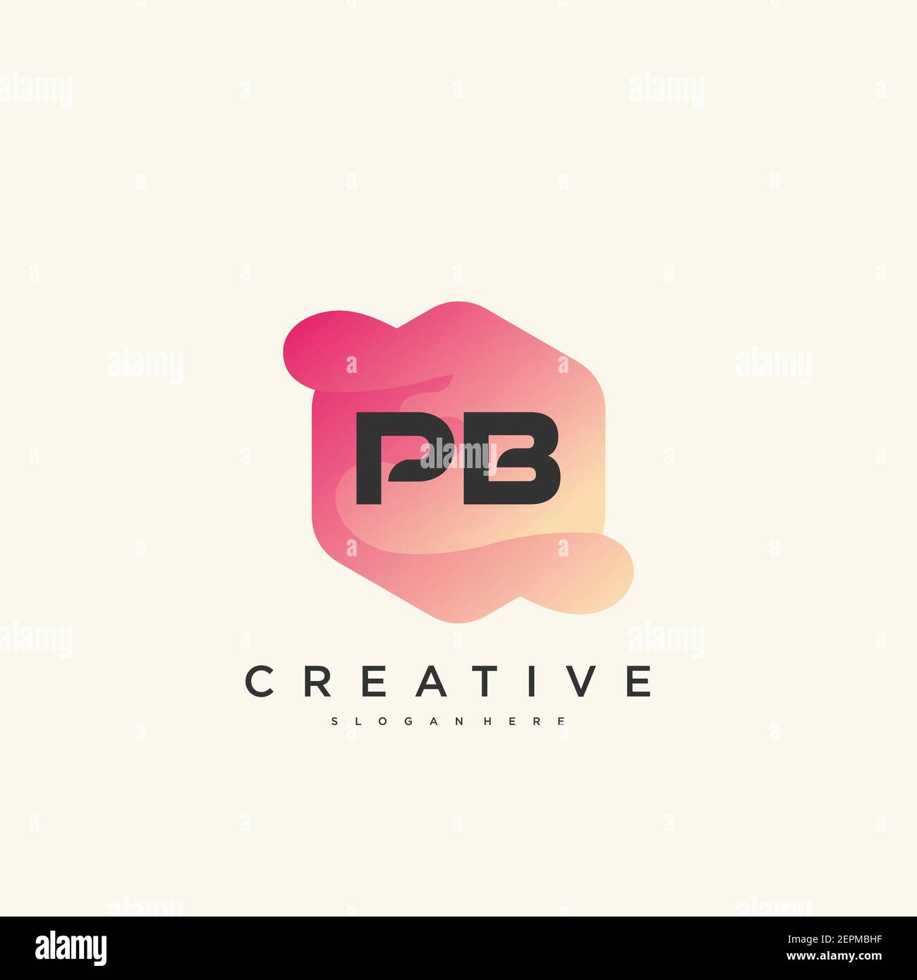 PB Initial Letter Colorful logo icon design template elements Vector ...