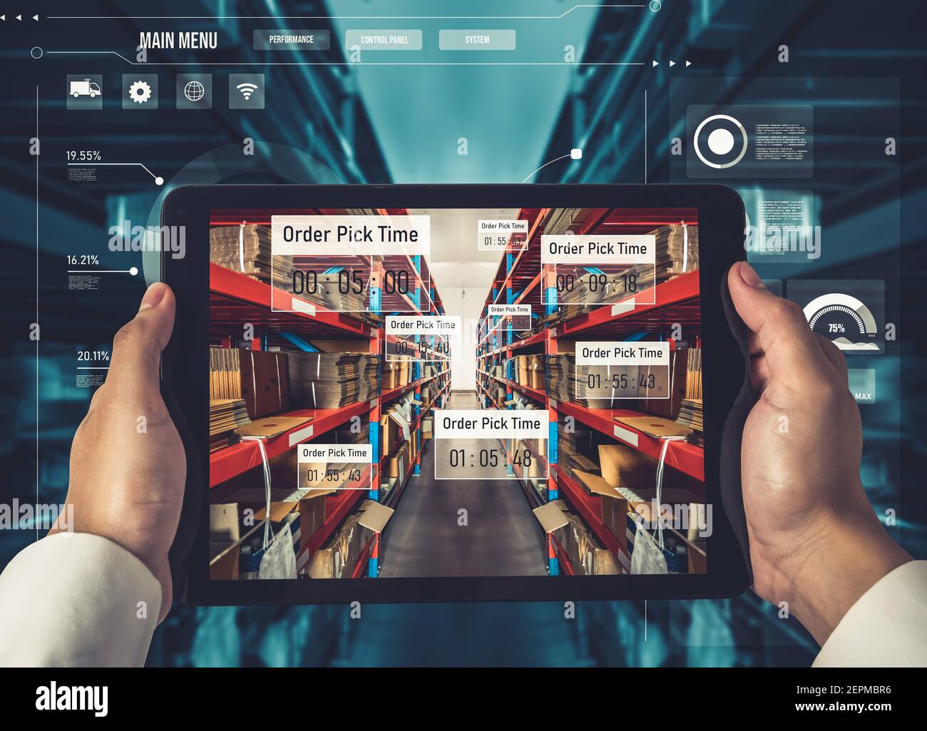 Smart warehouse management system using augmented reality technology to identify package picking ...