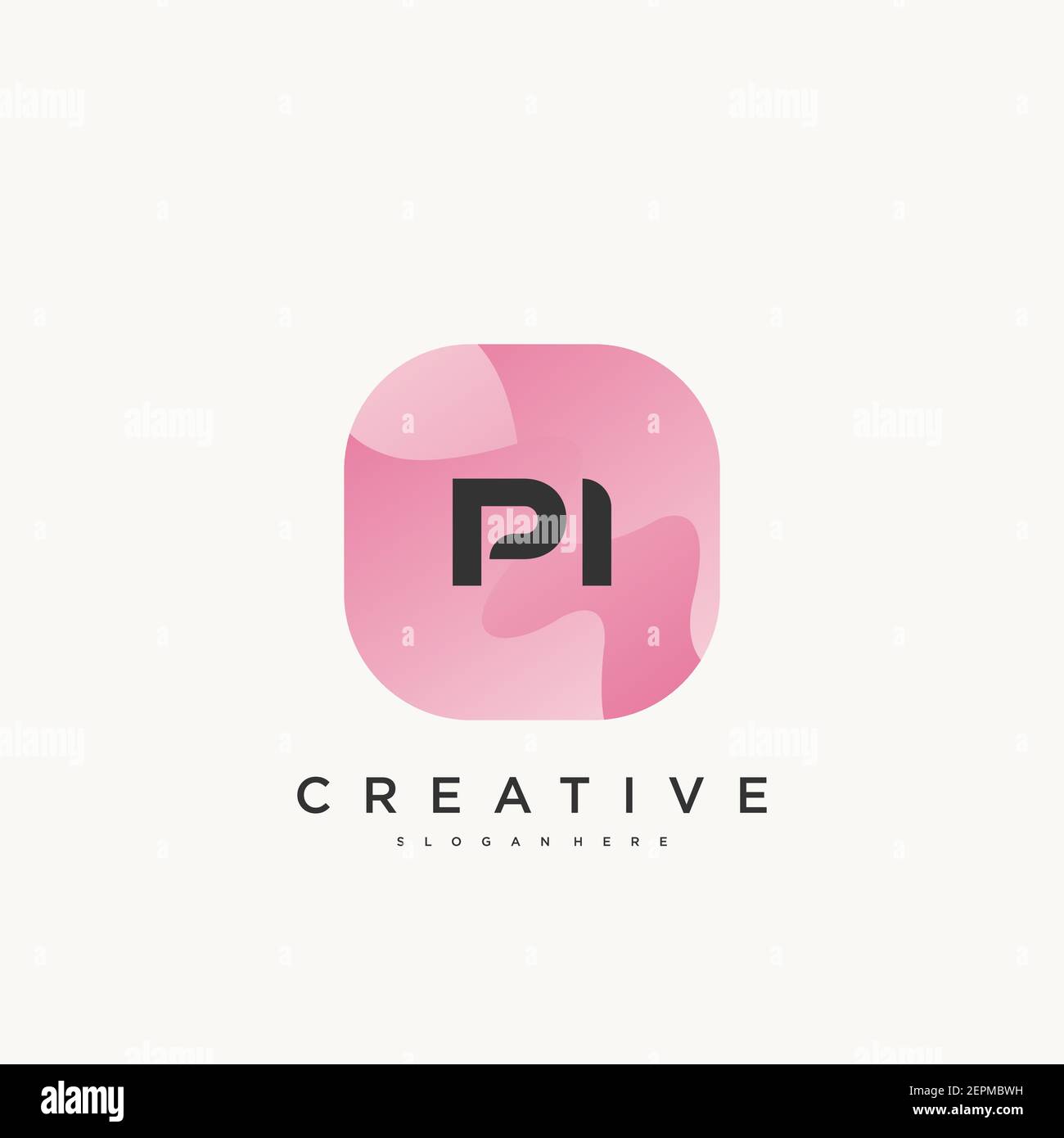 PI Initial Letter Colorful logo icon design template elements Vector ...