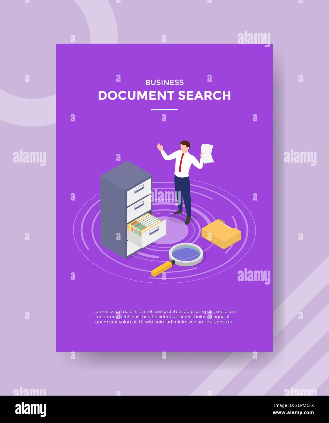 document search concept for template banner and flyer for printing with ...