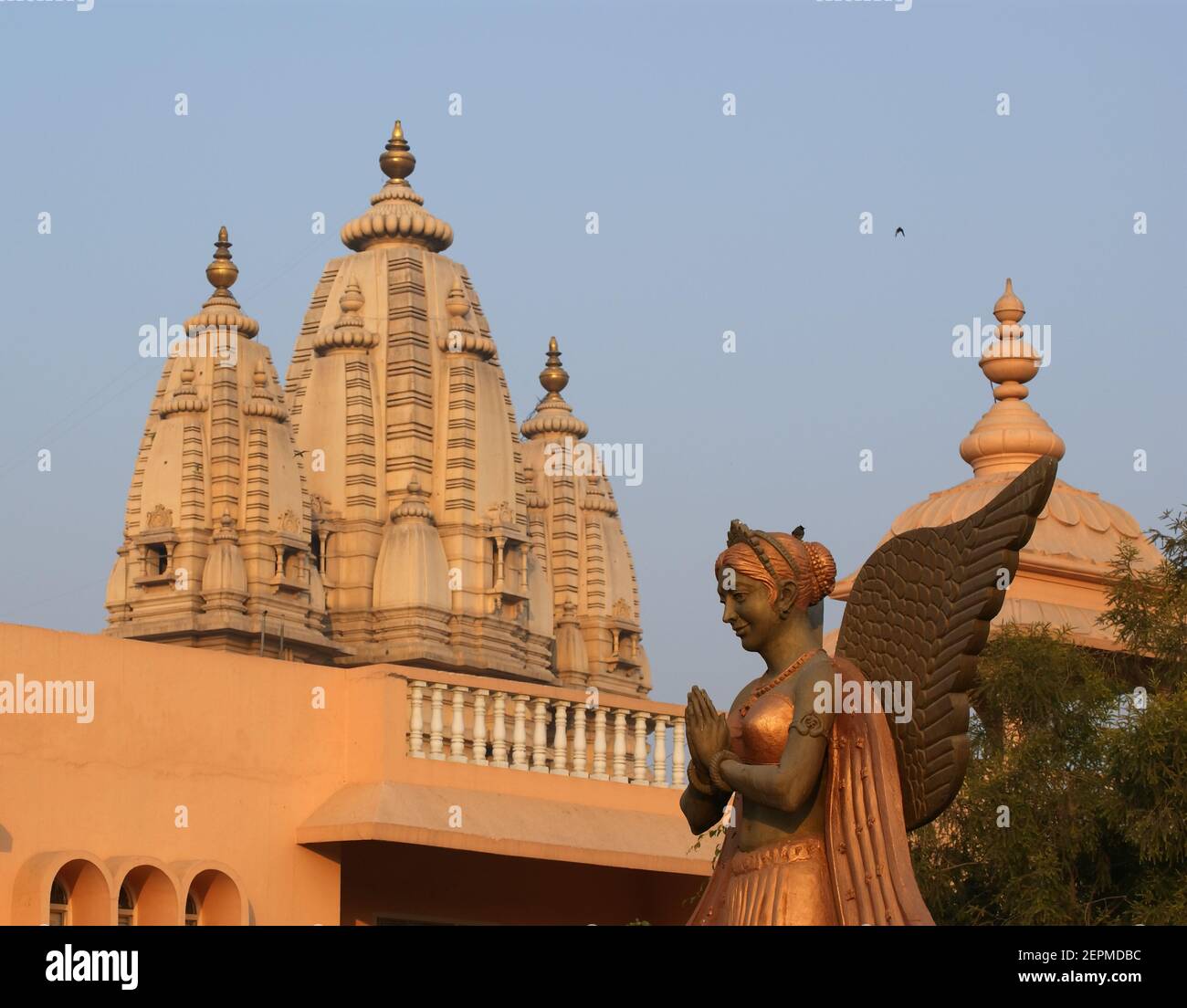 India, Delhi, Hinduism temple complex with an ancient religious ...