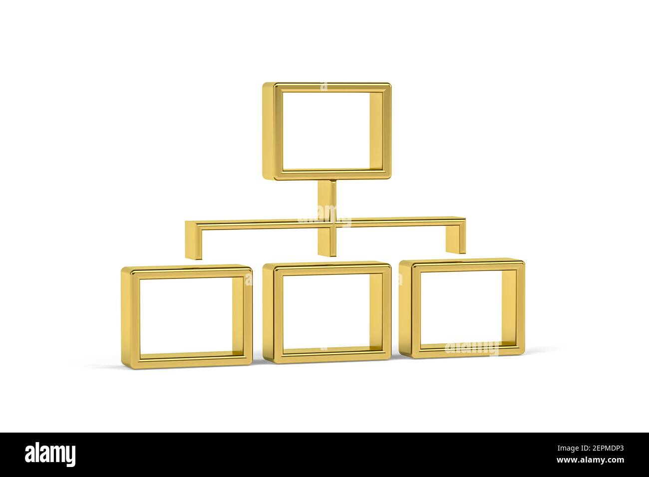Golden 3d flowchart icon isolated on white background - 3D render Stock ...