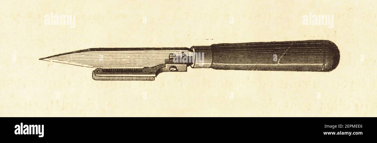Antique illustration of a kitchen knife. Published in Le livre de ...