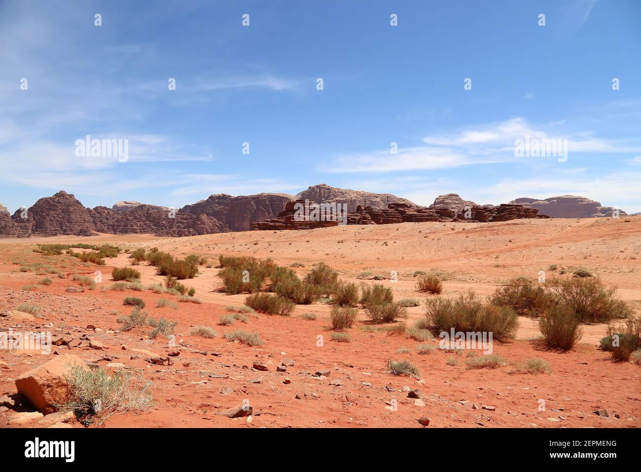 Wadi Rum Desert also known as The Valley of the Moon is a valley cut ...