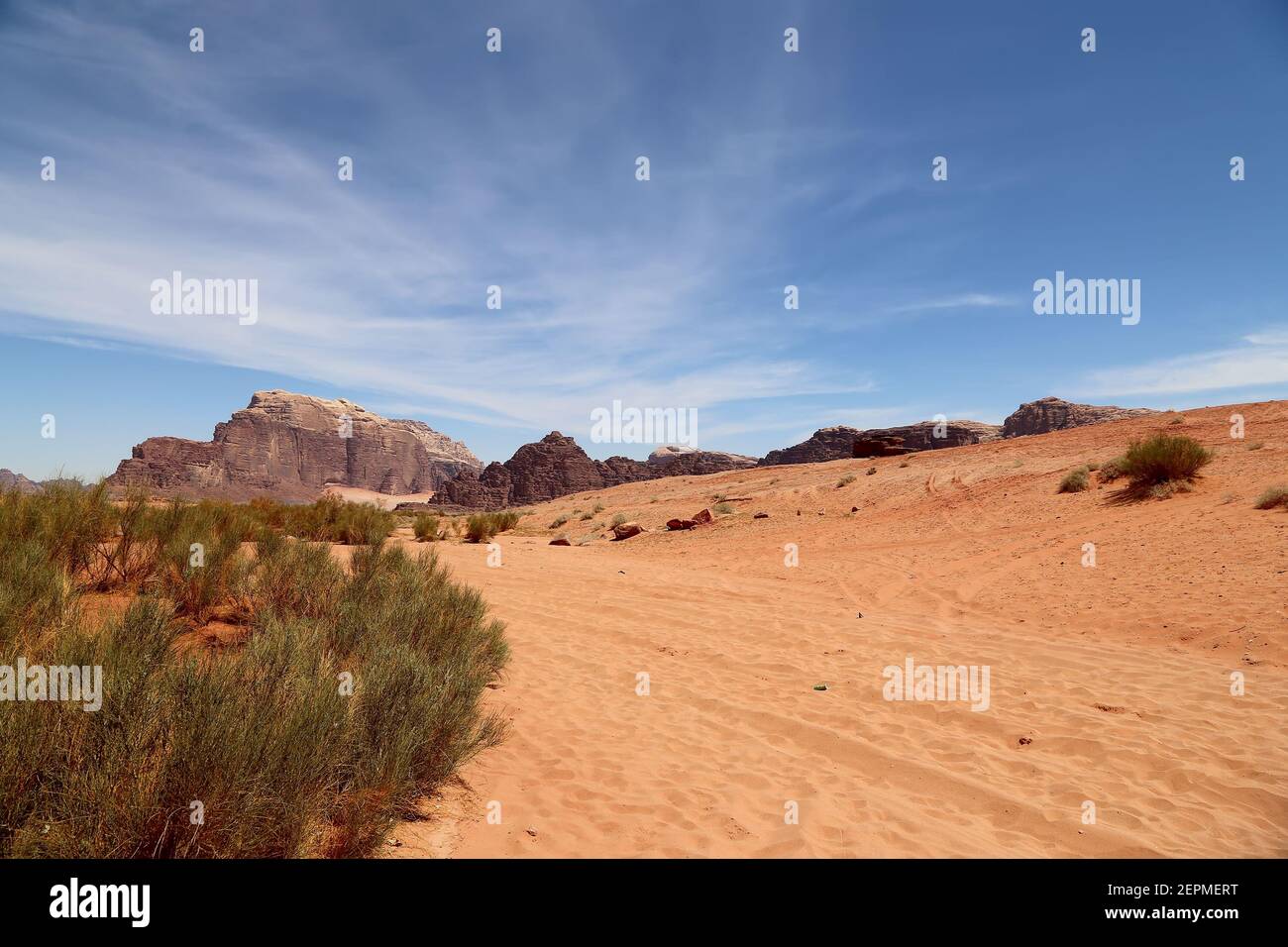 Wadi Rum Desert also known as The Valley of the Moon is a valley cut ...