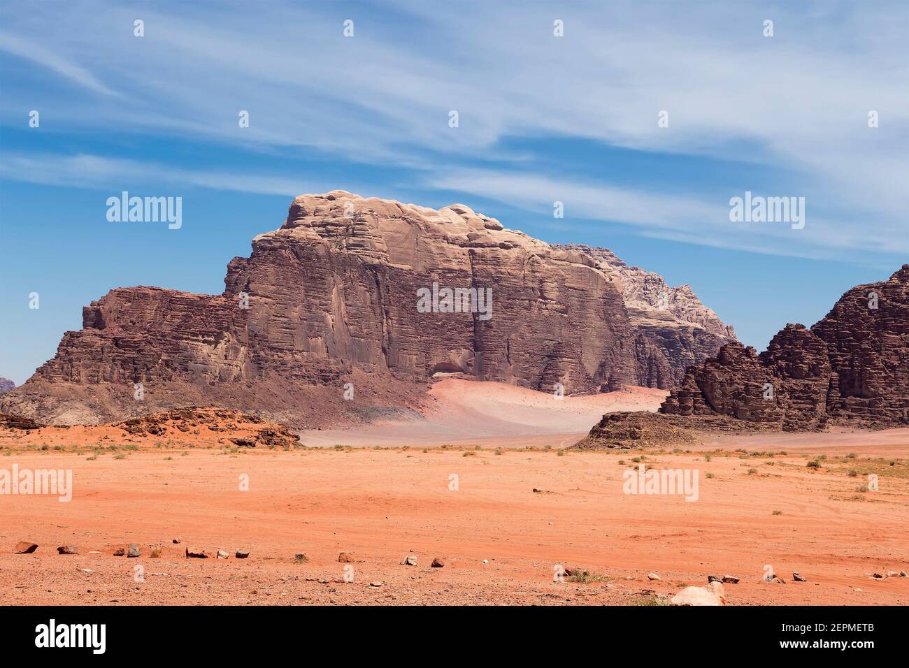 Wadi Rum Desert also known as The Valley of the Moon is a valley cut ...