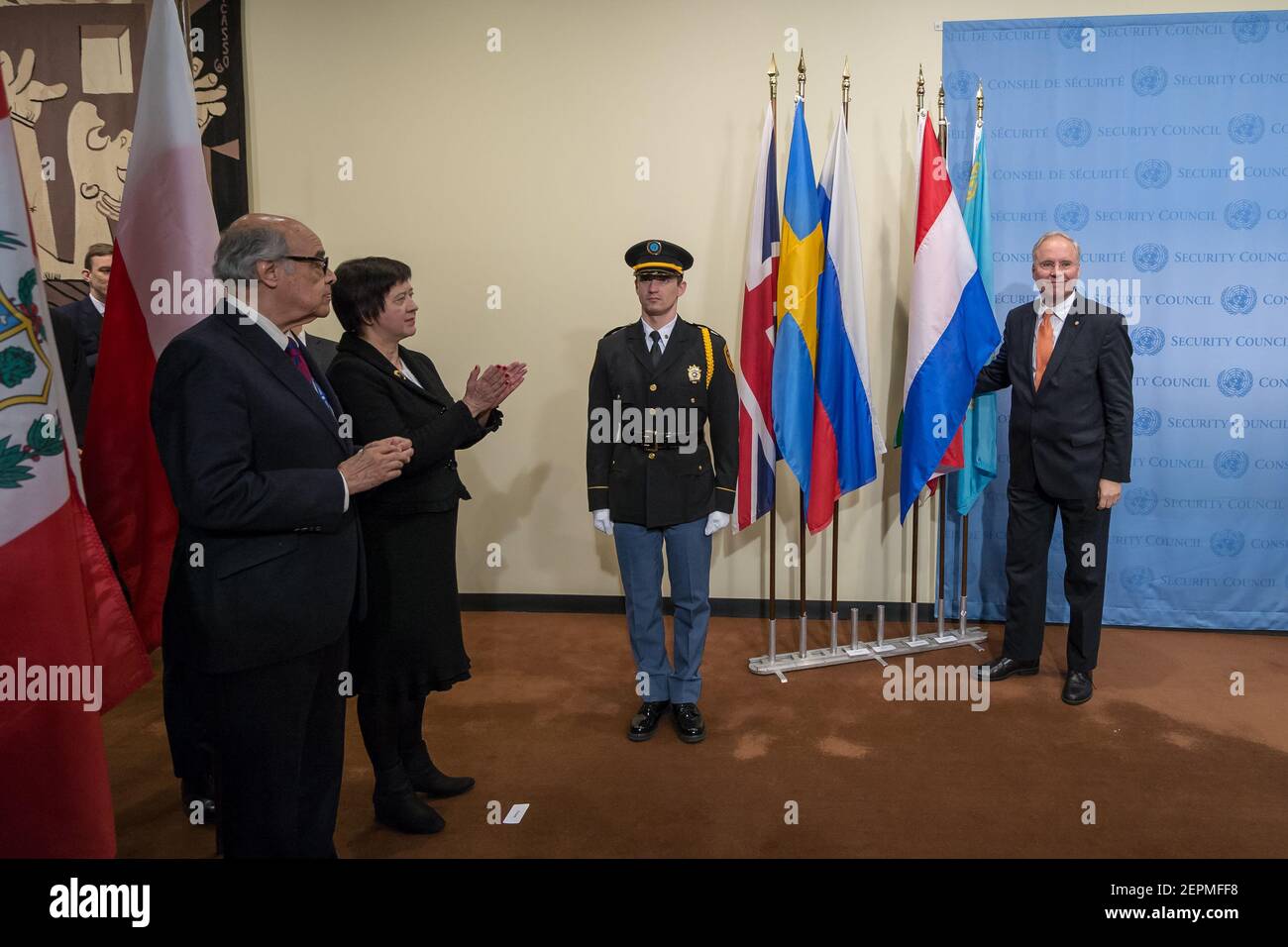 UN envoy for Netherlands is seen at a ceremony for the installation of ...
