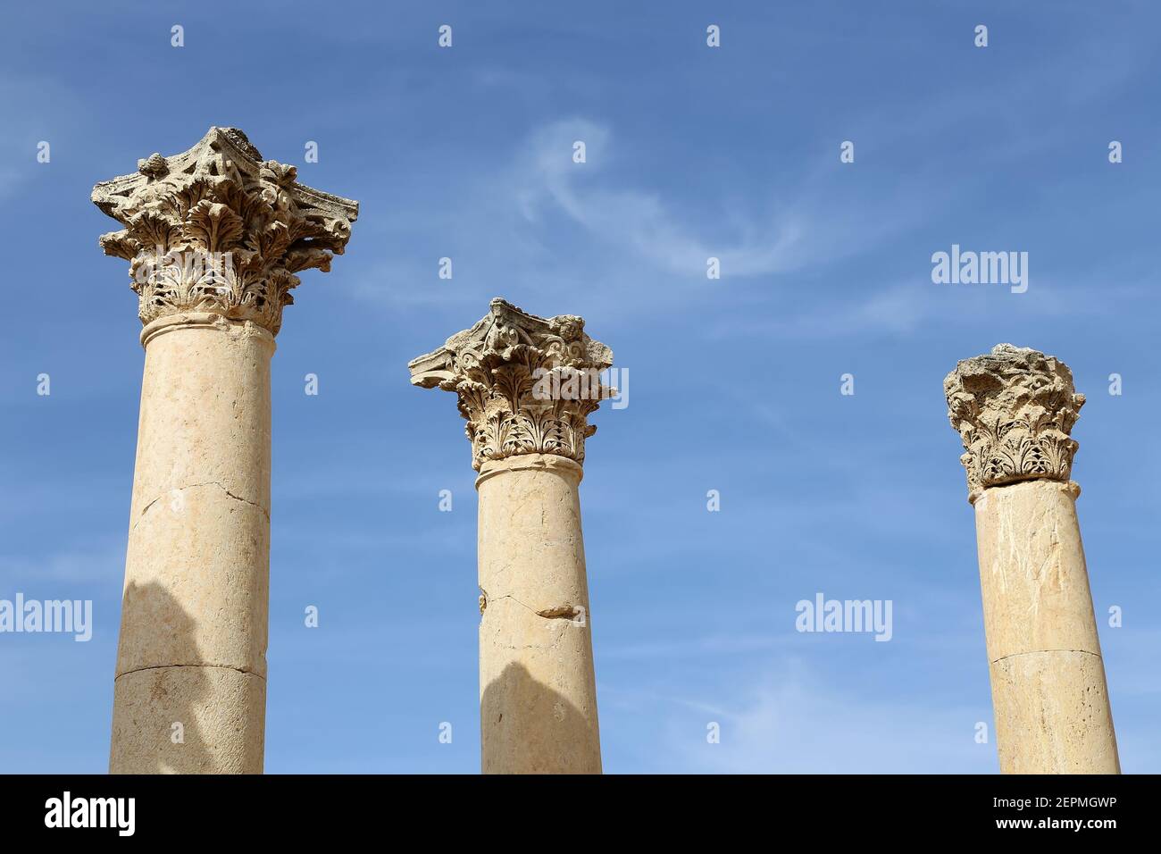 Roman Columns in the Jordanian city of Jerash (Gerasa of Antiquity ...