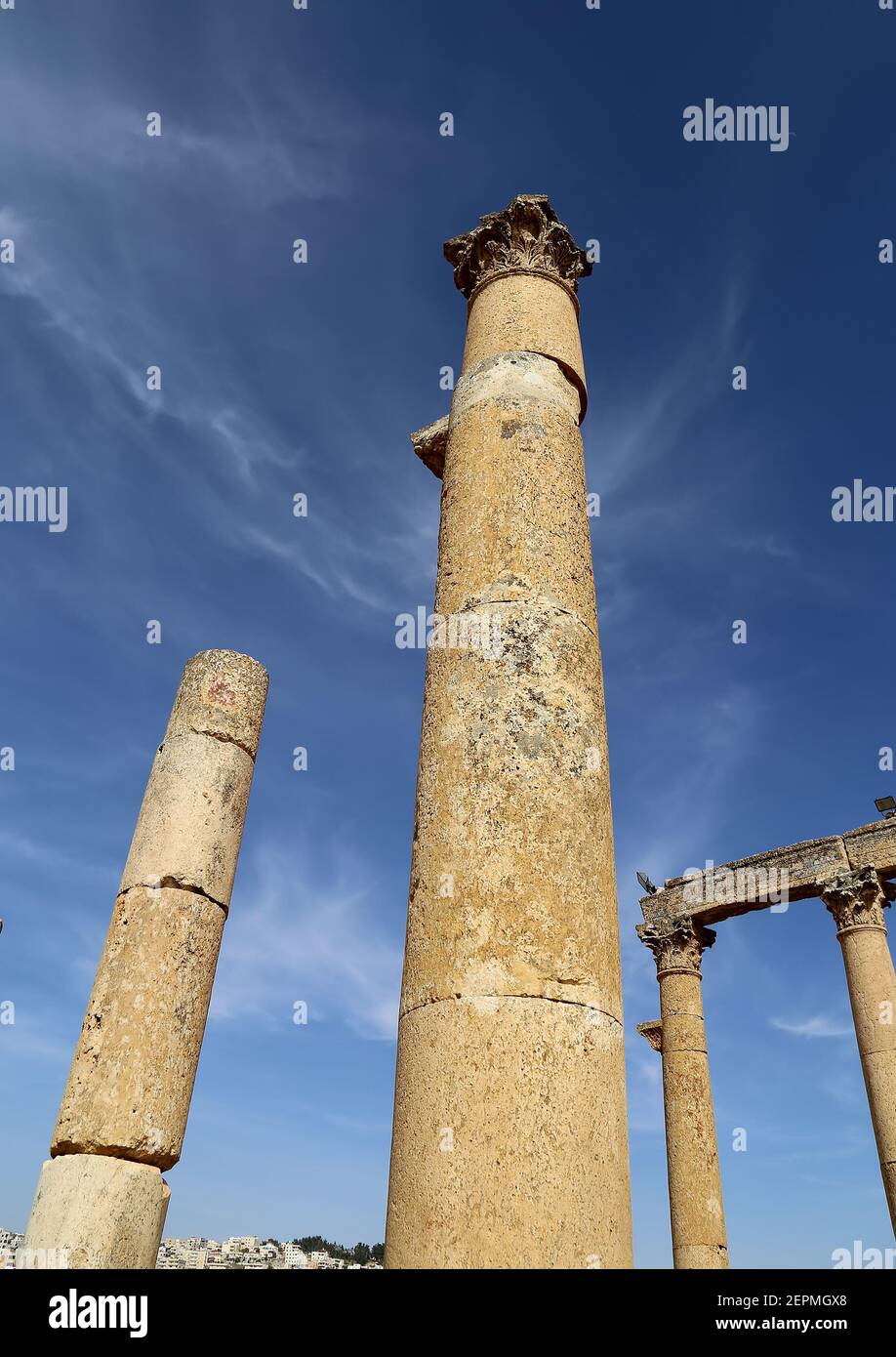 Roman Columns in the Jordanian city of Jerash (Gerasa of Antiquity ...