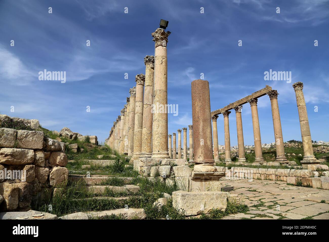 Roman Columns in the Jordanian city of Jerash (Gerasa of Antiquity ...