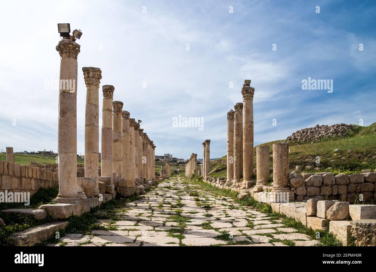Roman Columns in the Jordanian city of Jerash (Gerasa of Antiquity ...