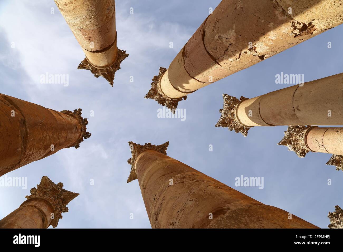 Roman Columns in the Jordanian city of Jerash (Gerasa of Antiquity ...