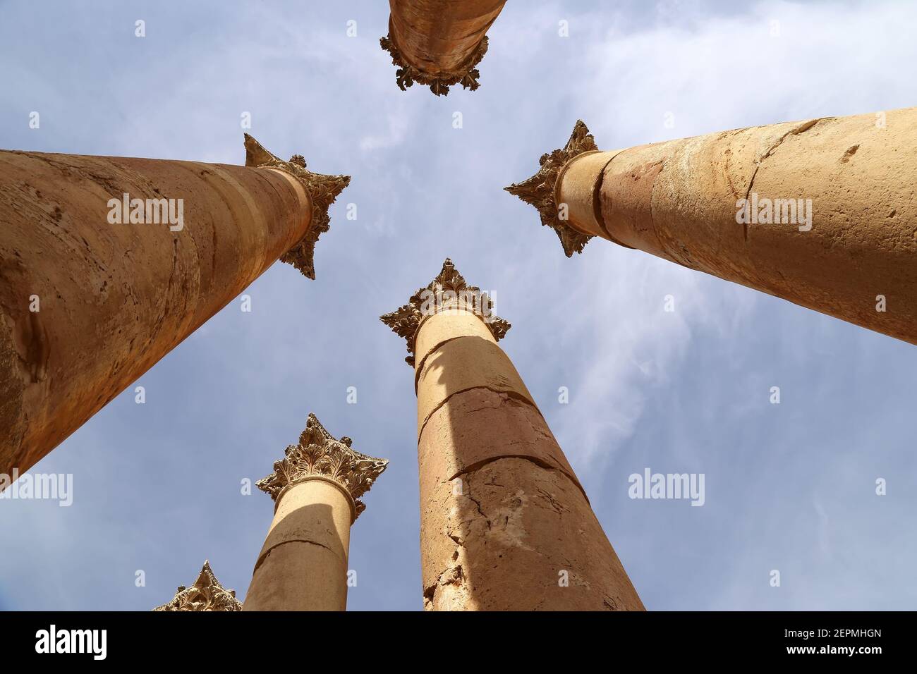 Roman Columns in the Jordanian city of Jerash (Gerasa of Antiquity ...