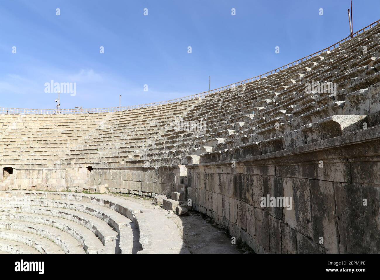 Amphitheater in Jerash (Gerasa of Antiquity), capital and largest city ...