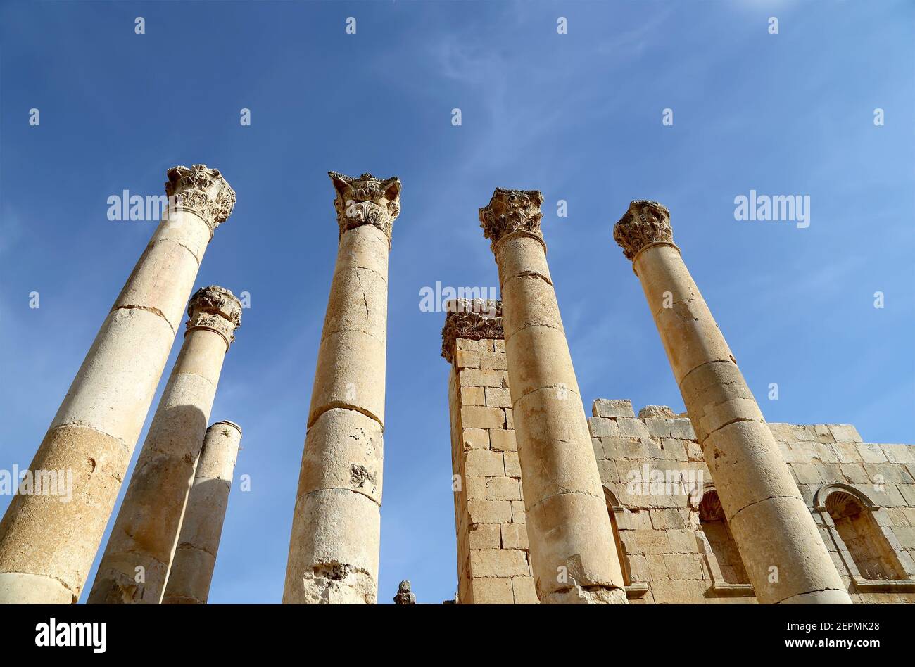 Roman Columns in the Jordanian city of Jerash (Gerasa of Antiquity ...