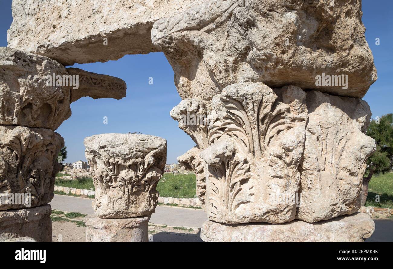Amman city landmarks-- old roman Citadel Hill, Jordan Stock Photo - Alamy