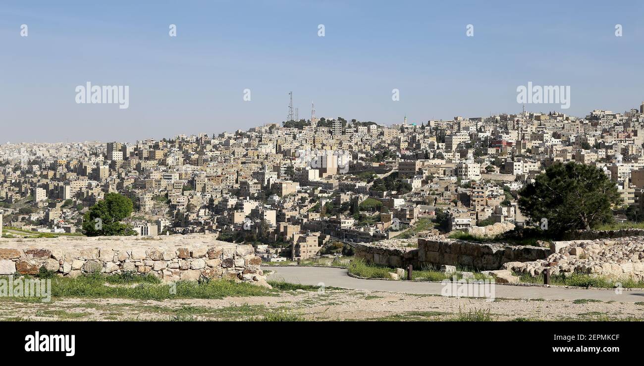 view of Amman's skyline, Jordan Stock Photo - Alamy