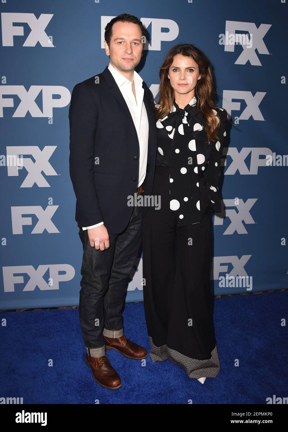 PASADENA, CA - JANUARY 5: Matthew Rhys and Keri Russell at the 2018 FX ...