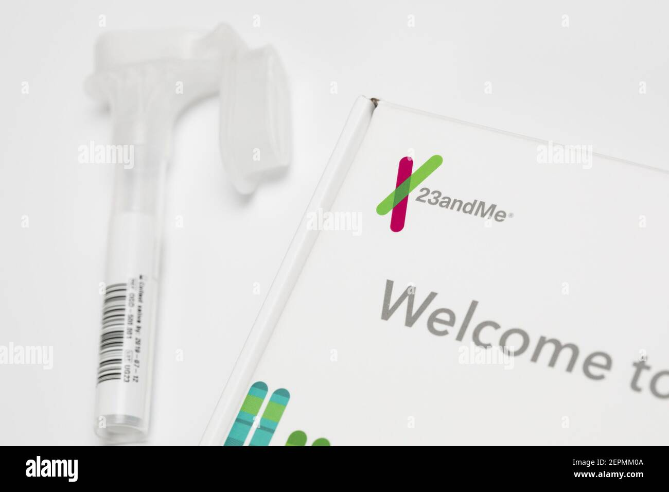 The contents of a 23andMe genetic testing kit as seen on January 3 ...