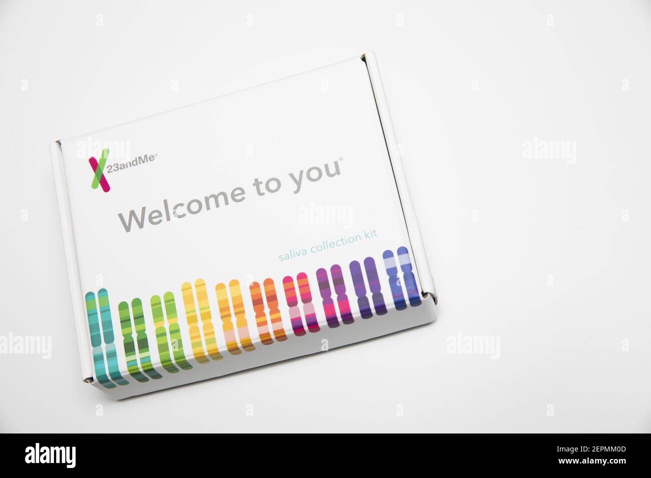 The contents of a 23andMe genetic testing kit as seen on January 3 ...