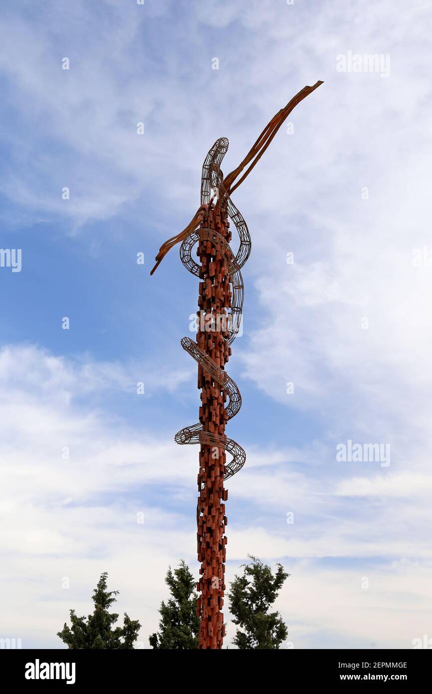 The Brazen Serpent (Memorial of Moses), Mount Nebo, Jordan Stock Photo ...