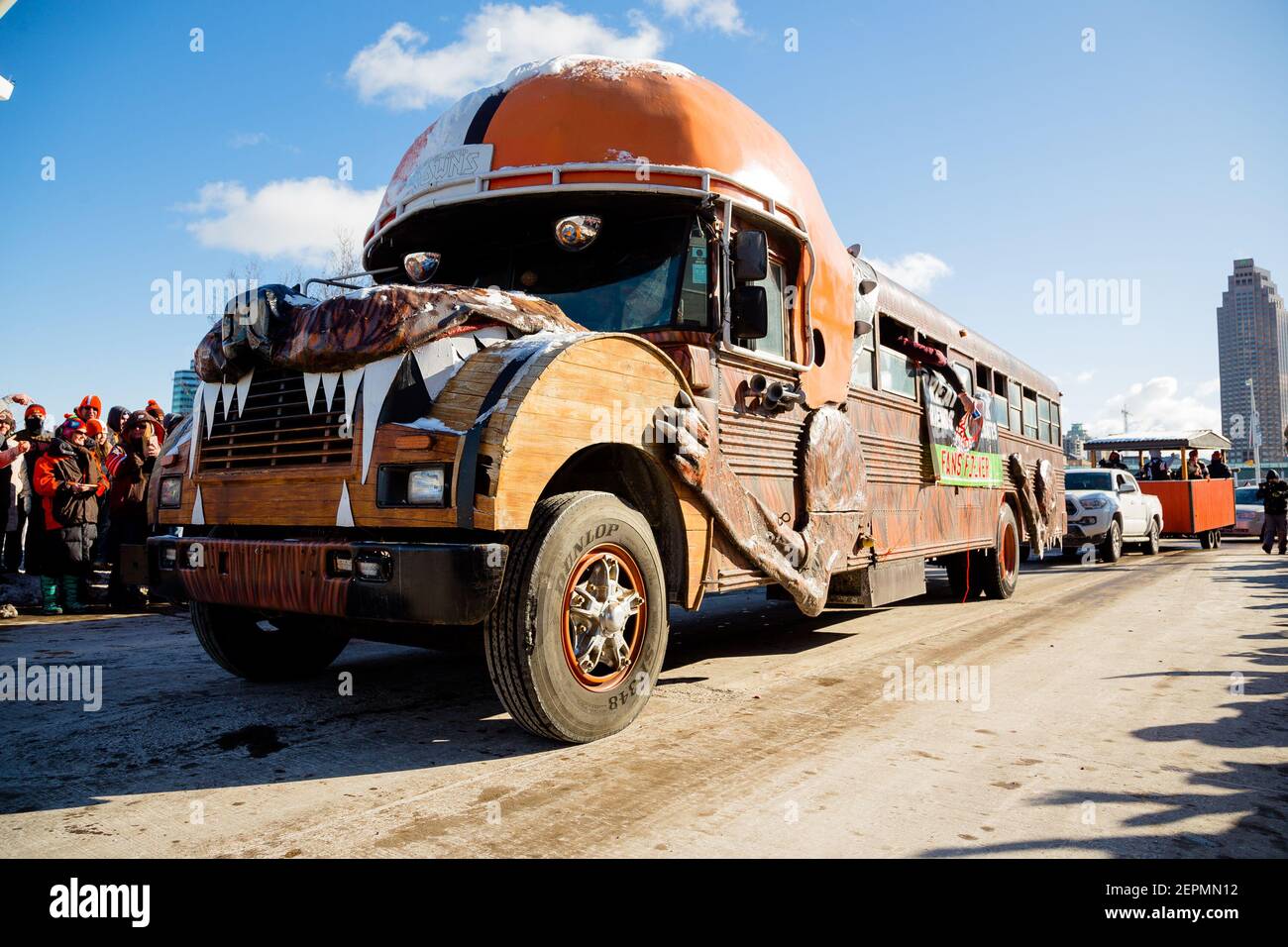 Browns Bus outside FirstEnergy Stadium in Cleveland, Ohio on January 6 ...