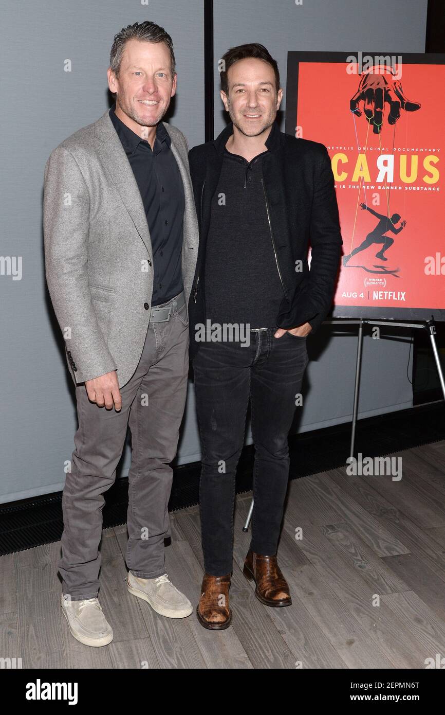 (L-R) Producer Lisa Nishimura, Director Bryan Fogel, Lance Armstrong ...