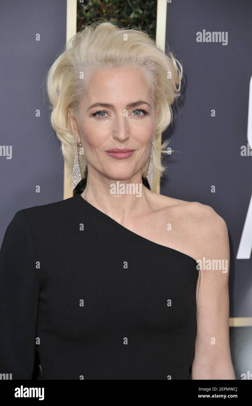 Gillian Anderson at the 75th Golden Globe Awards held at the Beverly ...