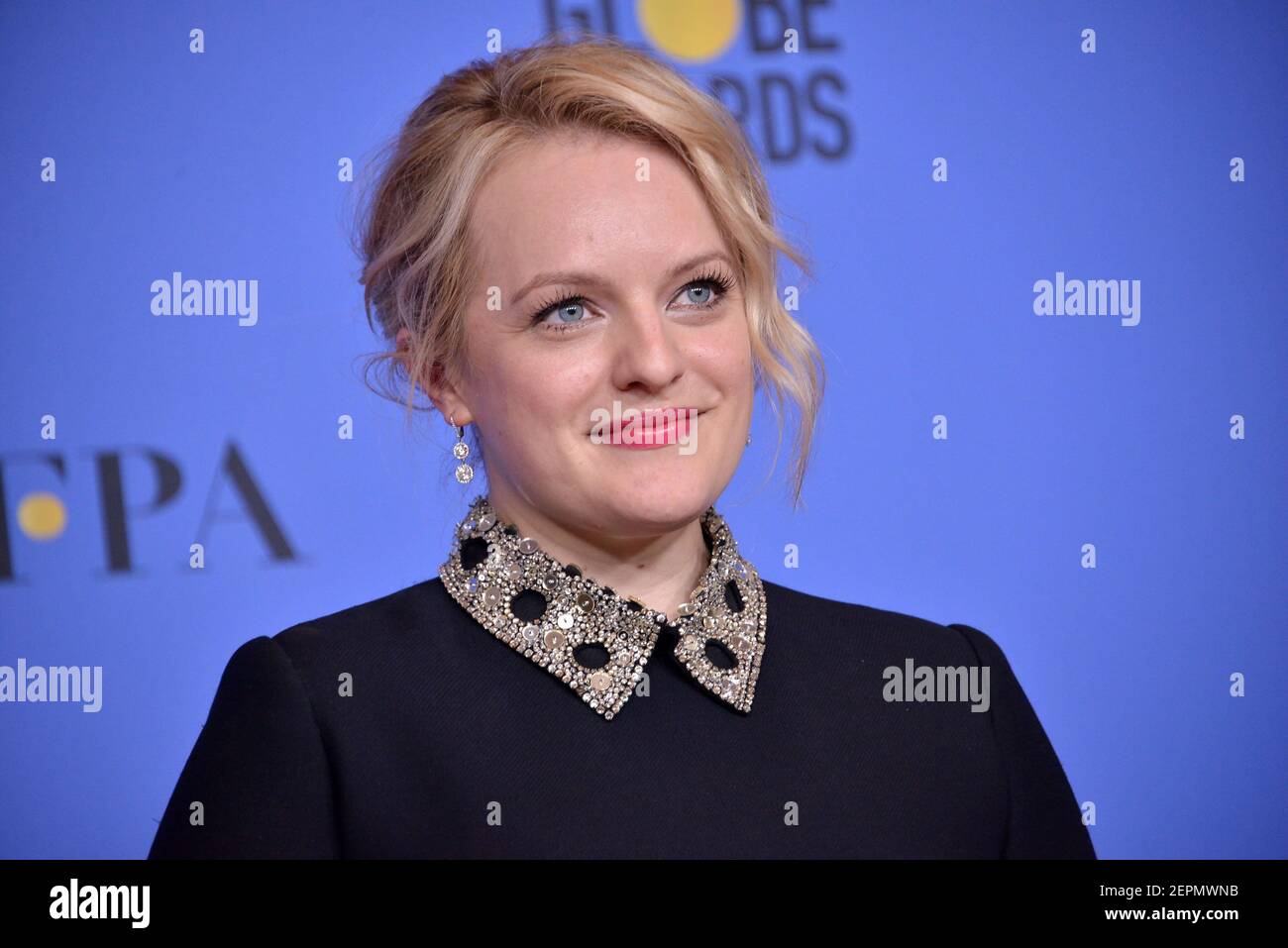 Elisabeth Moss at the 75th Golden Globe Awards Press Room held at the ...