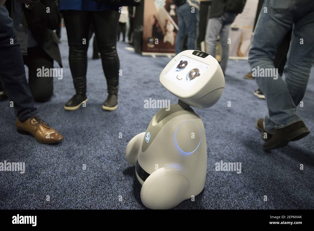 A Buddy entertainment and assistant robot by Blue Frog Technologies is seen during the CES ...