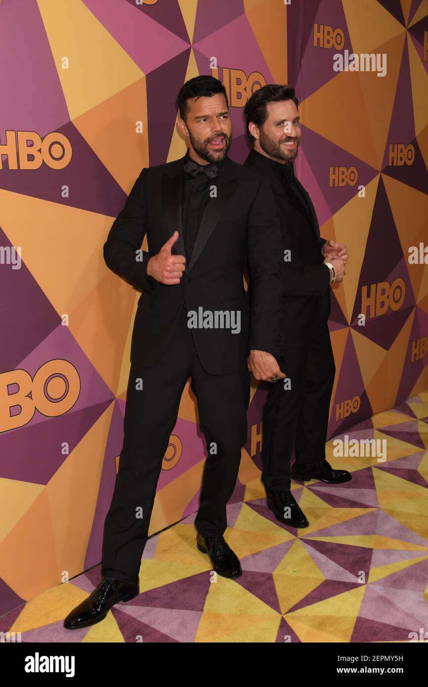 Ricky Martin, Edgar Ramirez arrives to the 2018 HBO Golden Globes Party ...