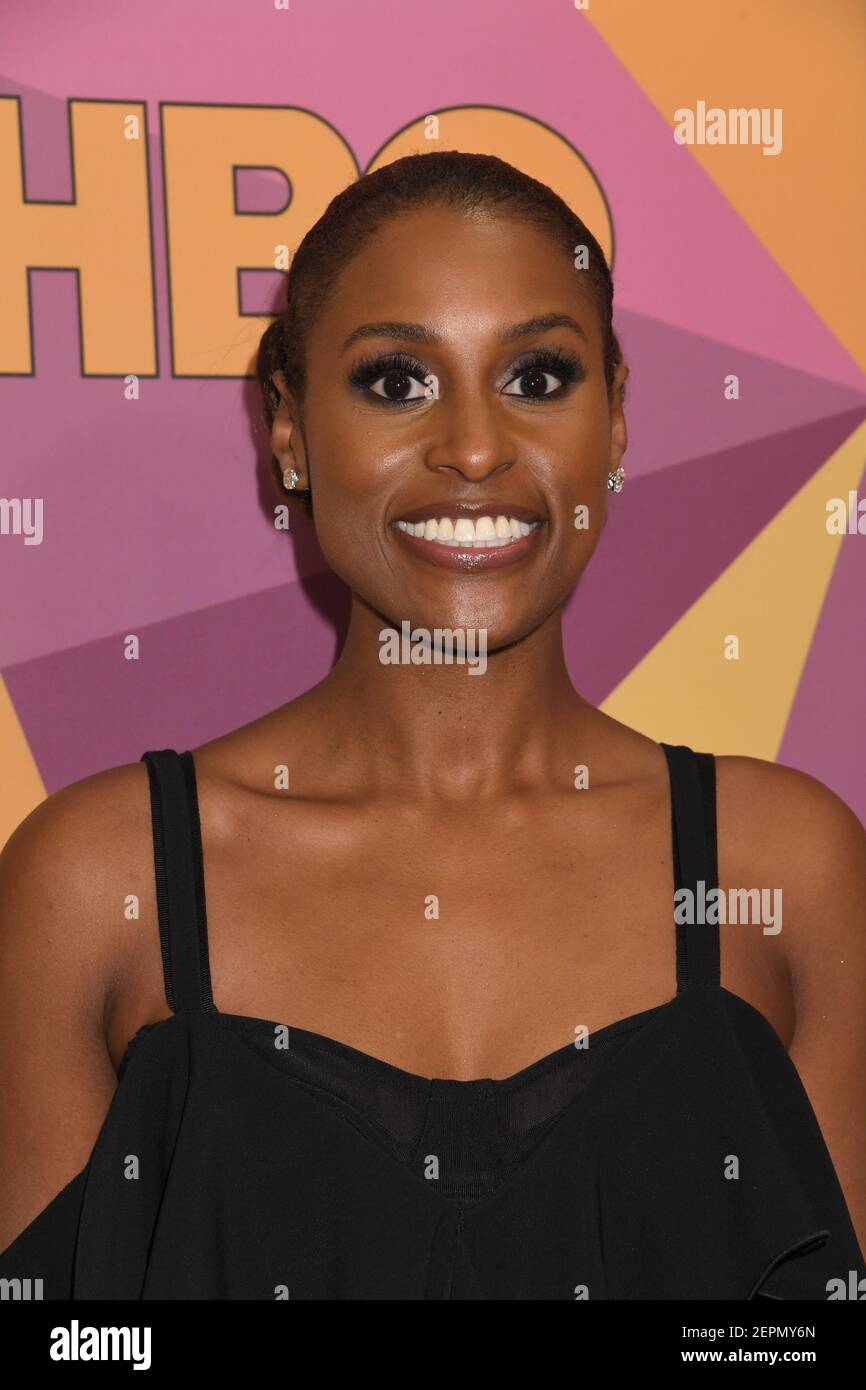 Issa Rae arrives to the 2018 HBO Golden Globes Party, held at the ...