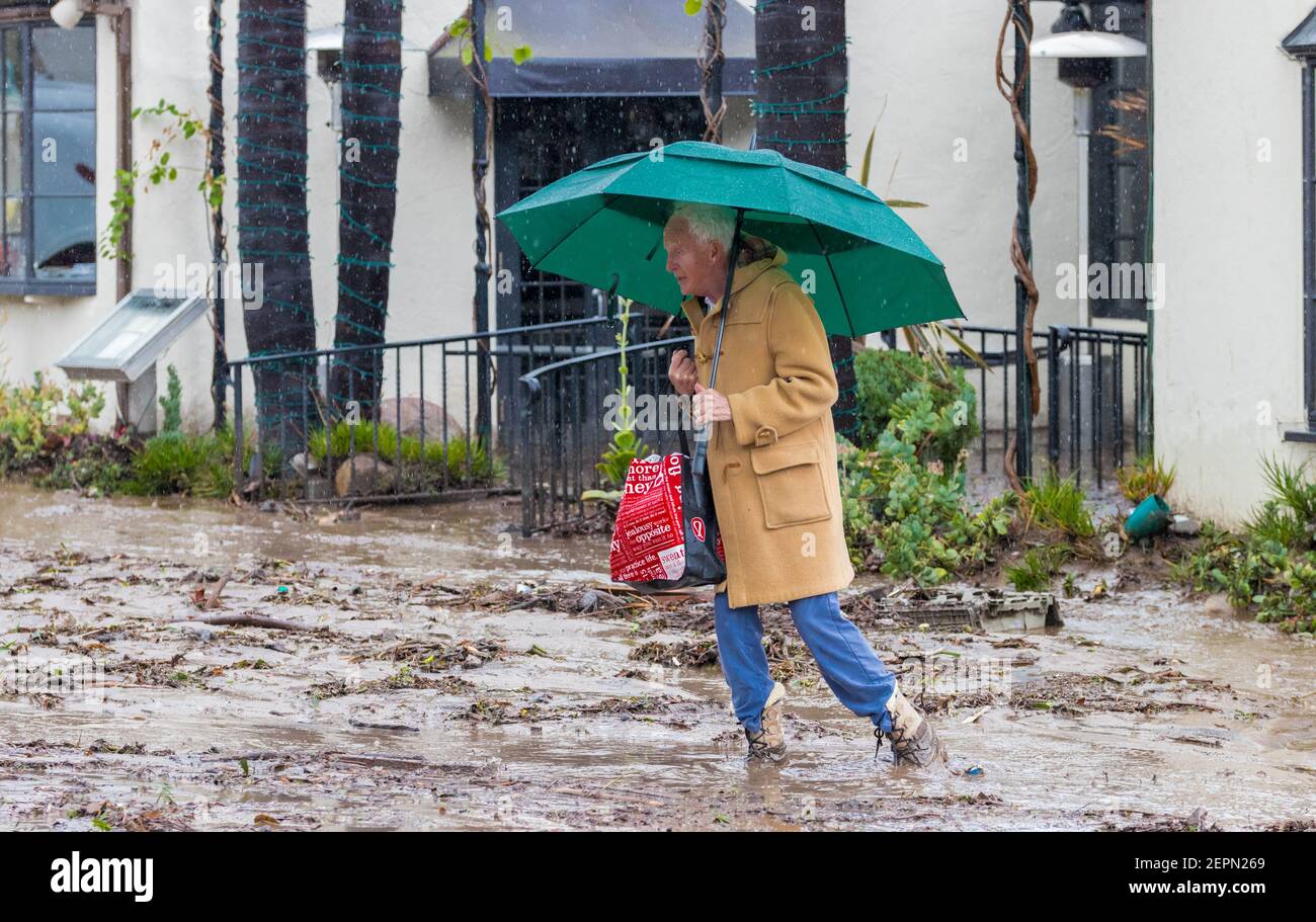 Winter rain storm hits California causing mudslides in Santa Barbara ...