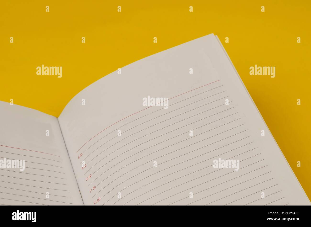 Business, routines, discipline, schedule concept. Opened agenda with ...